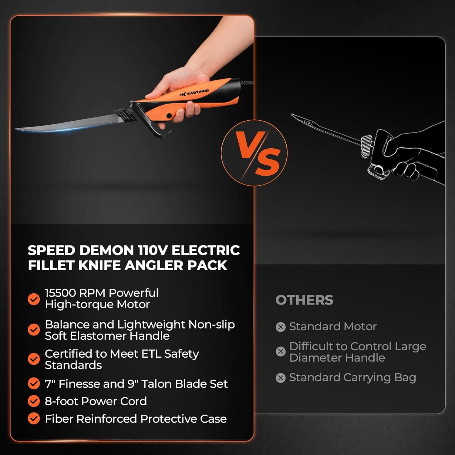 KastKing Speed Demon 110v Electric Fillet Knife, Precision Cut with ...
