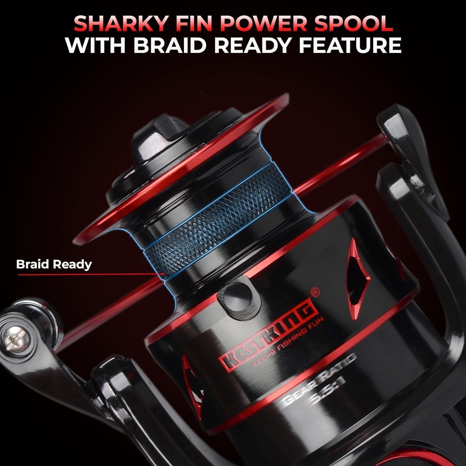 KastKing Sharky Baitfeeder III Spinning Reel 10+1 Shielded Stainless ...